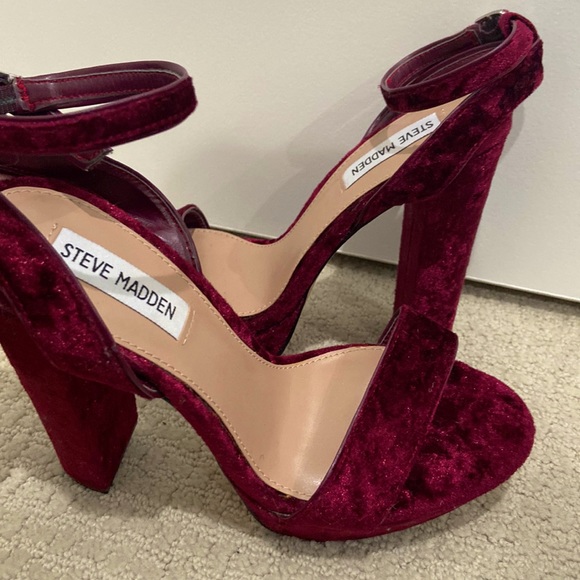 Steve Madden | Shoes | Steve Madden Red Velvet High Heels | Poshmark